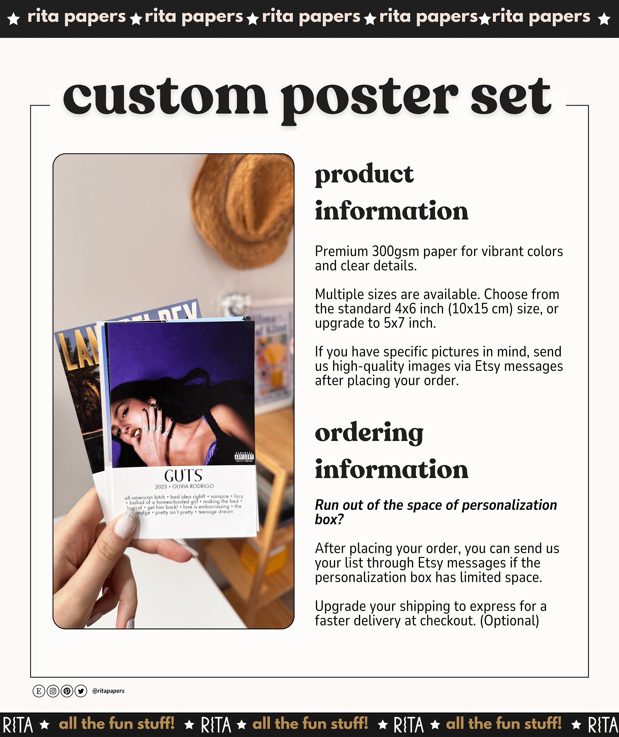 Minimalist Album Cover Poster Set Wall Art Create Custom Print Bundle ...