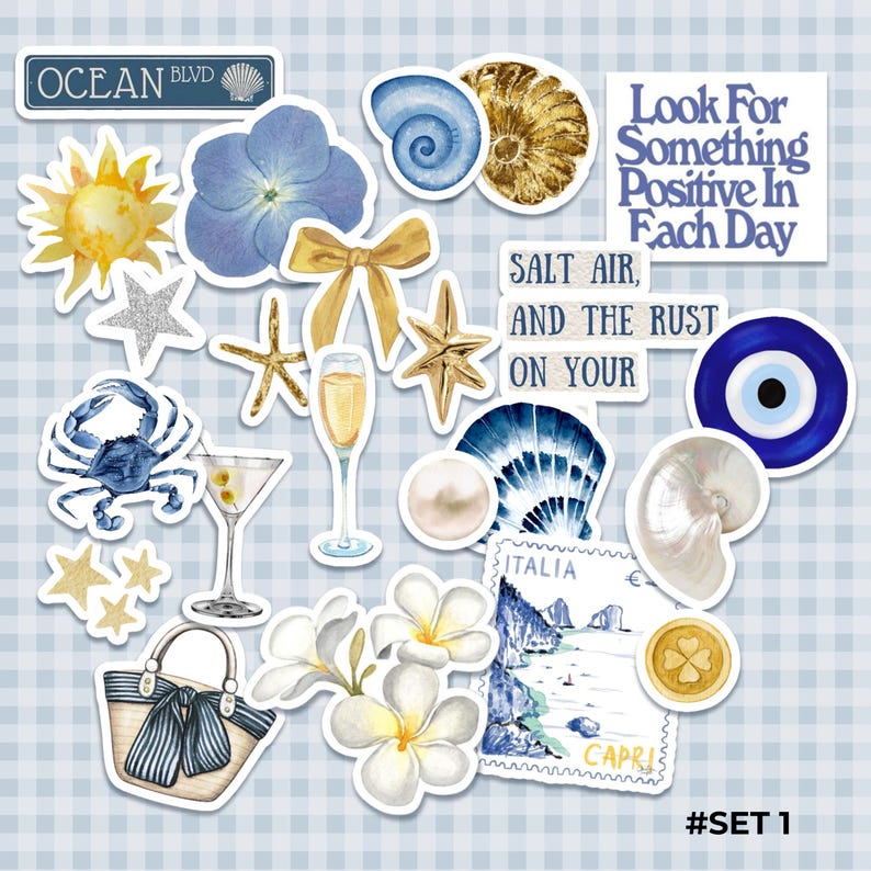 Coastal Girl Sticker Bundle: Beach, Ocean, Seashell Stickers (48 PCS ...