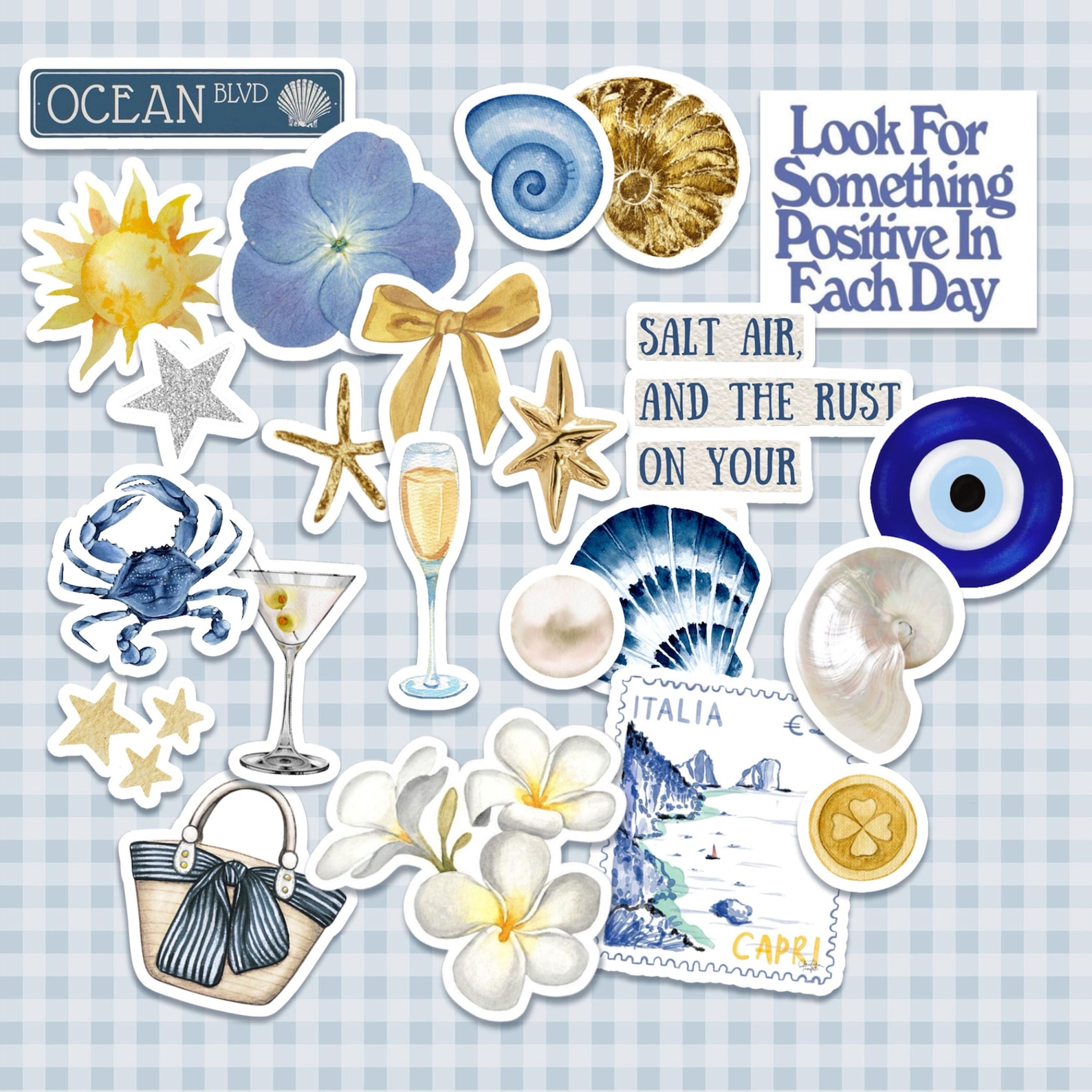 23 PCS Coastal Girl Sticker Sheet Aesthetic Journal Stickers Set Beach ...