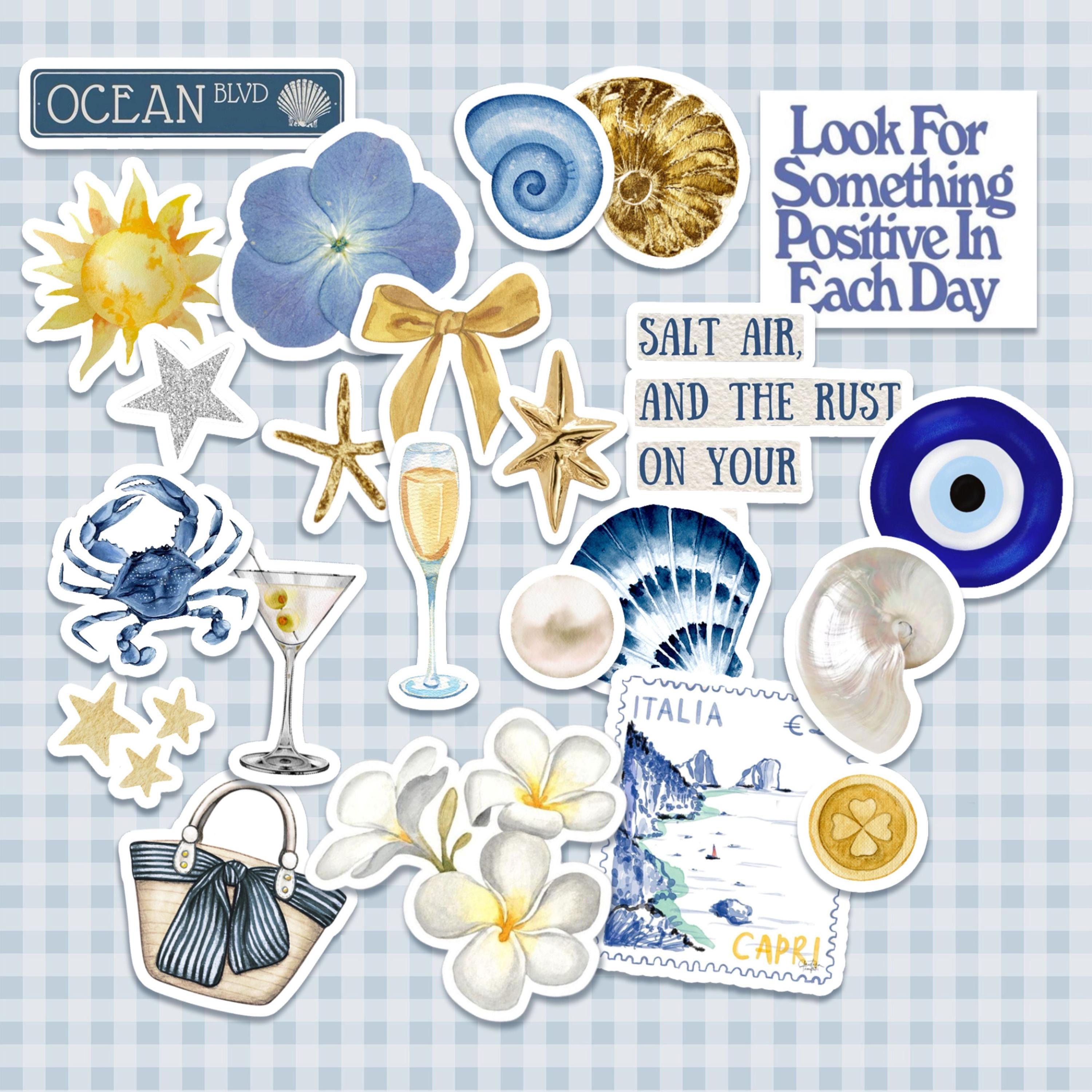 23 PCS Coastal Girl Sticker Sheet Aesthetic Journal Stickers Set Beach ...