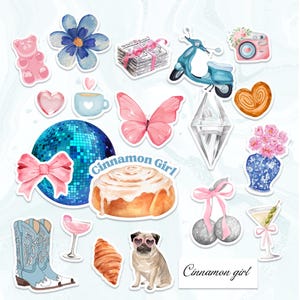 Cinnamon Coquette Sticker Set Aesthetic Journal Stickers Sheet Planner ...