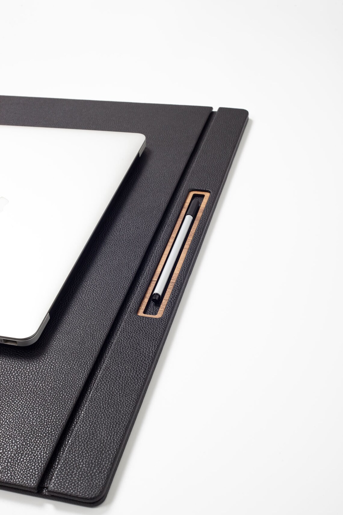 Desk Pad / Leather Desk Mat / Leather Cover Desk Pad With Wood - Etsy