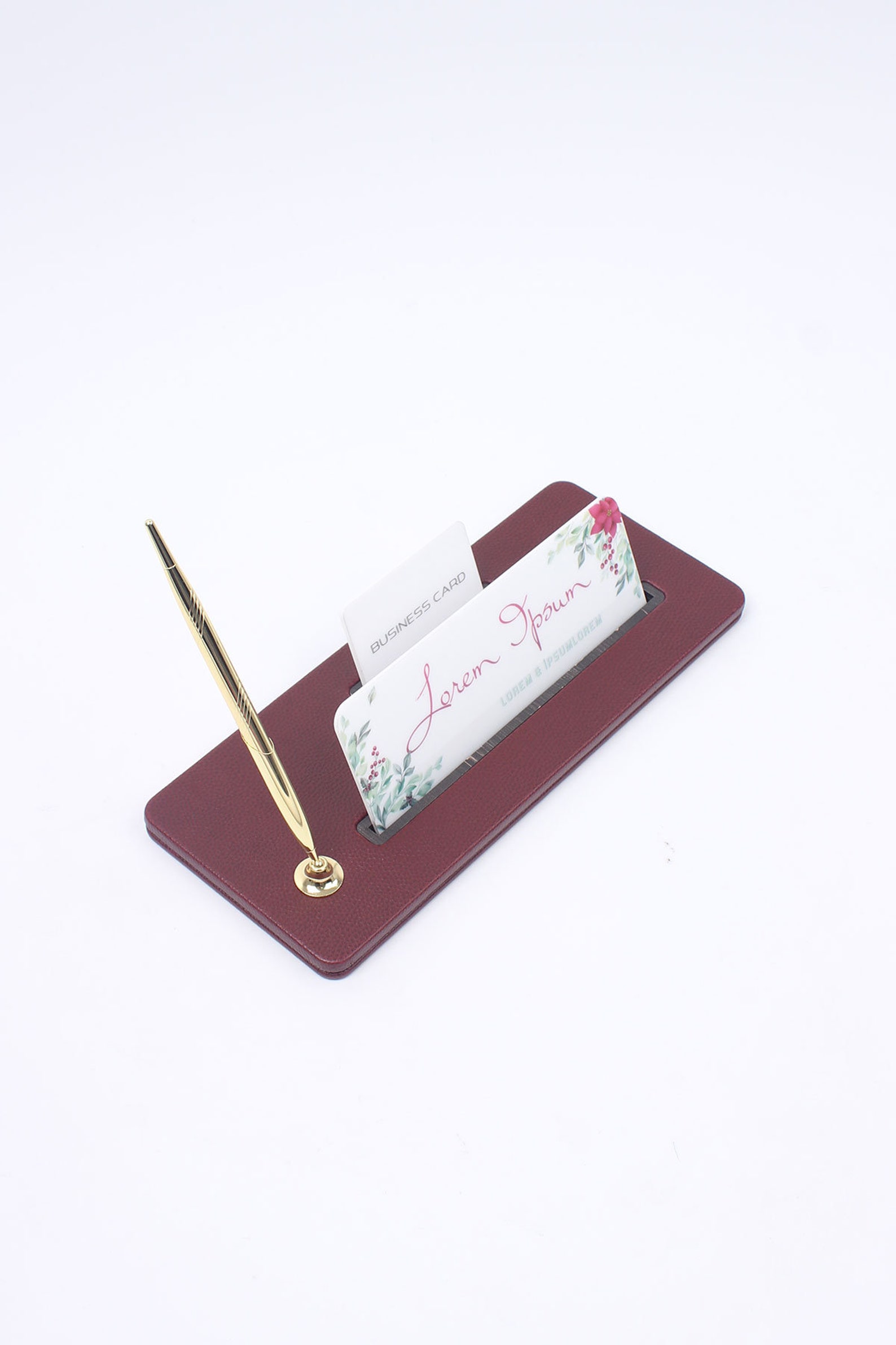 Desk Name Plate Leather Maroon / Desk Name Accessories / - Etsy