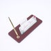 Maroon Leather Desk Name Plate: Modern Office Decor With Pen & Card ...