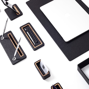 Pera Leather Desk Set / Leather Desk Cover Pad / Desk Accessories ...