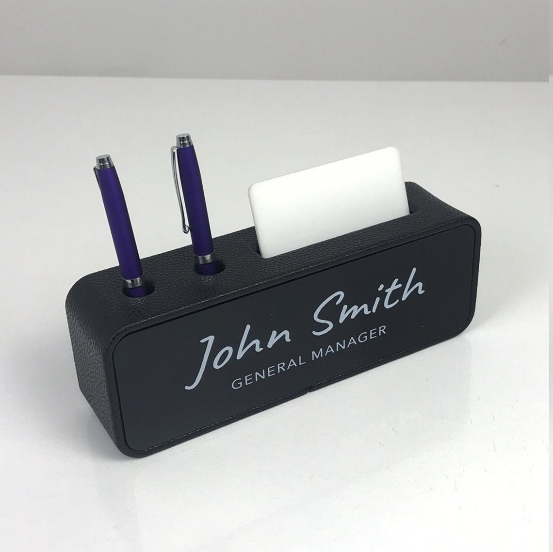 Executive Desk Name Plate Personalized Leather Desk Name | Etsy