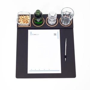 Black Leather Meeting Desk Pad: Conference Room Organizer (38x44 Cm) - Etsy