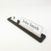 Leather Table Name Plate and Business Card Holder Black / Office Gift ...