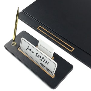 Desk Pad / Leather Desk Mat / Leather Cover Desk Pad With Wood | Etsy