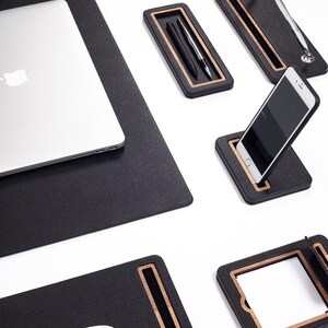 Pera Leather Desk Set / Leather Desk Cover Pad / Desk Accessories ...