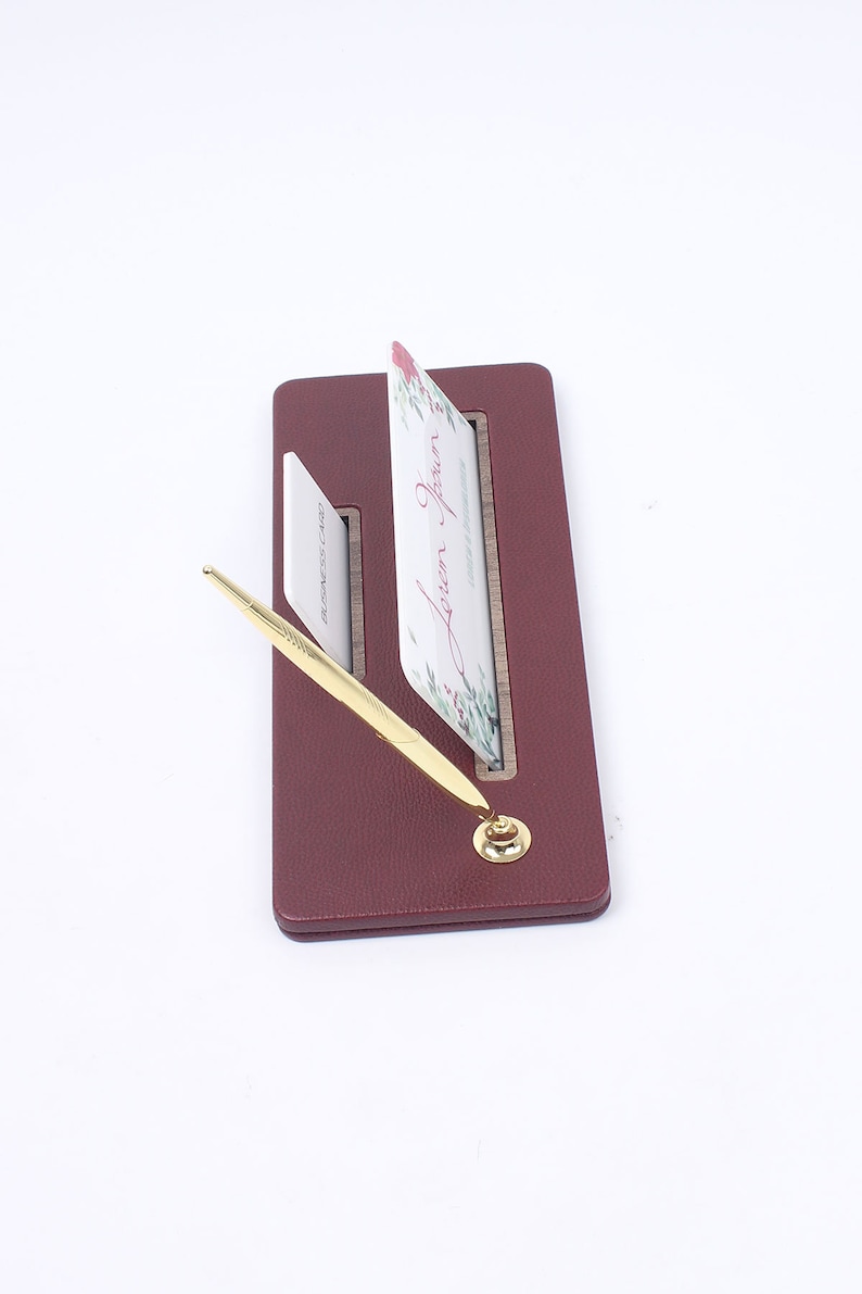 Desk Name Plate Leather Maroon / Desk Name Accessories / - Etsy