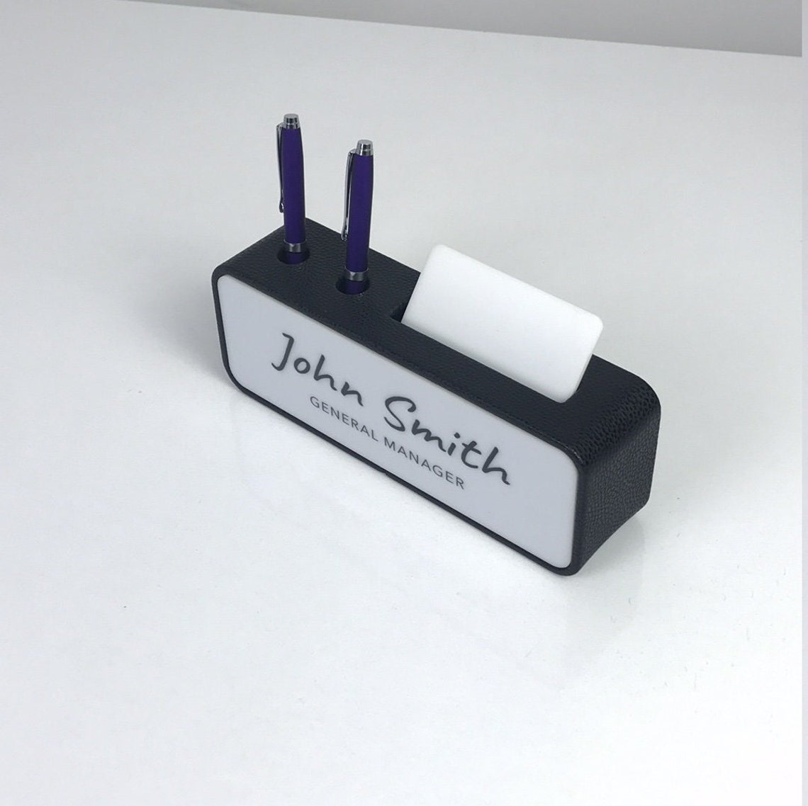 Executive Desk Name Plate Personalized Leather Desk Name | Etsy