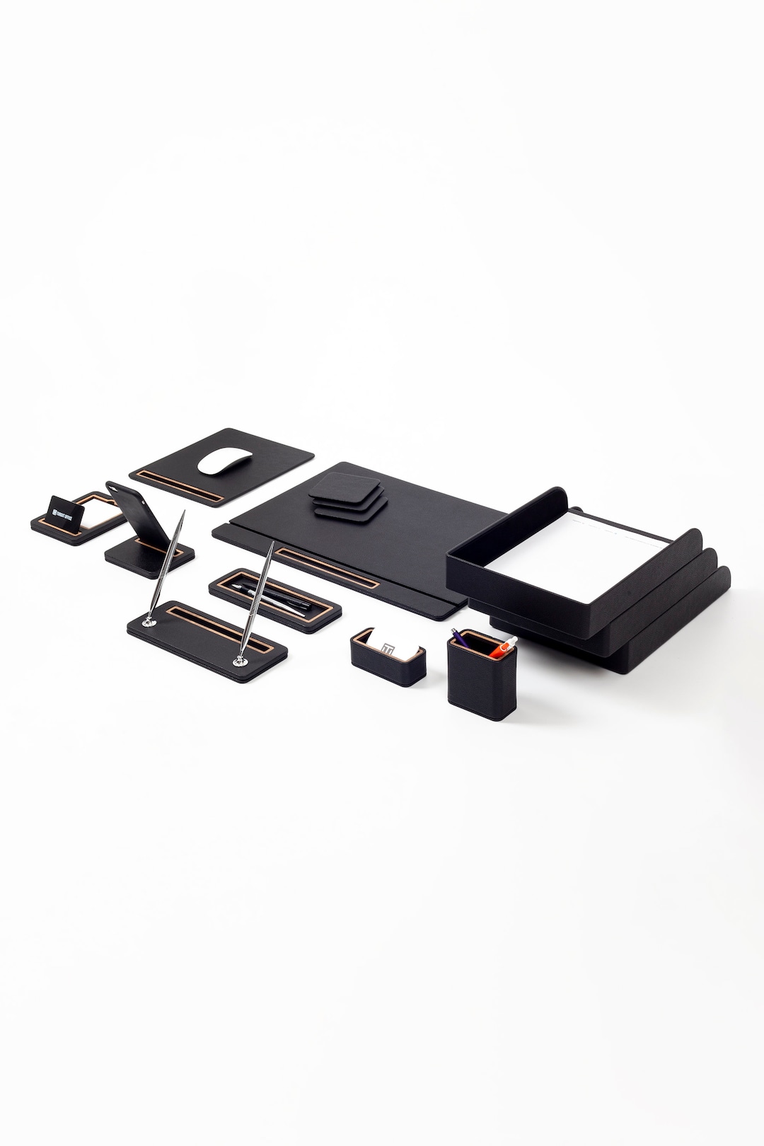 Pera Leather Desk Set / Desk Accessories / Leather Office Desk ...