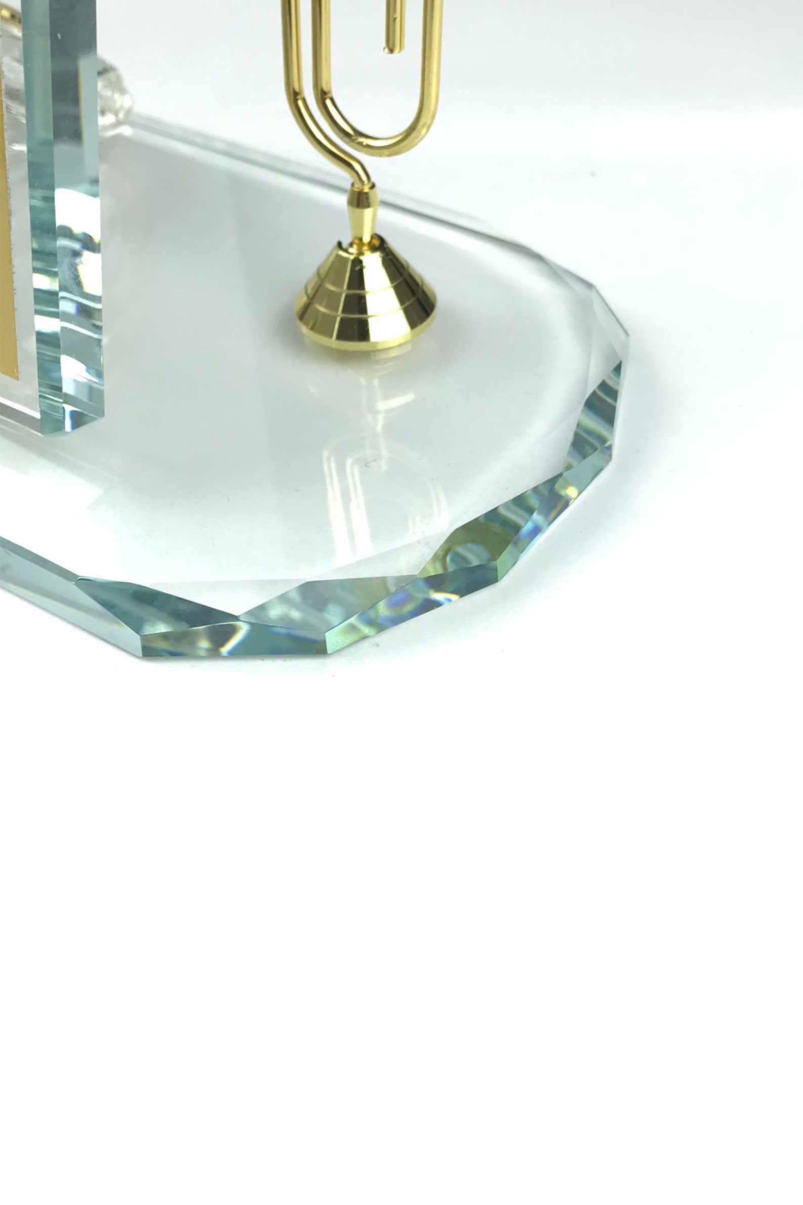 Crystal Desk Name Plate / Personalized Pen Holder / Crystal Desk Clock ...