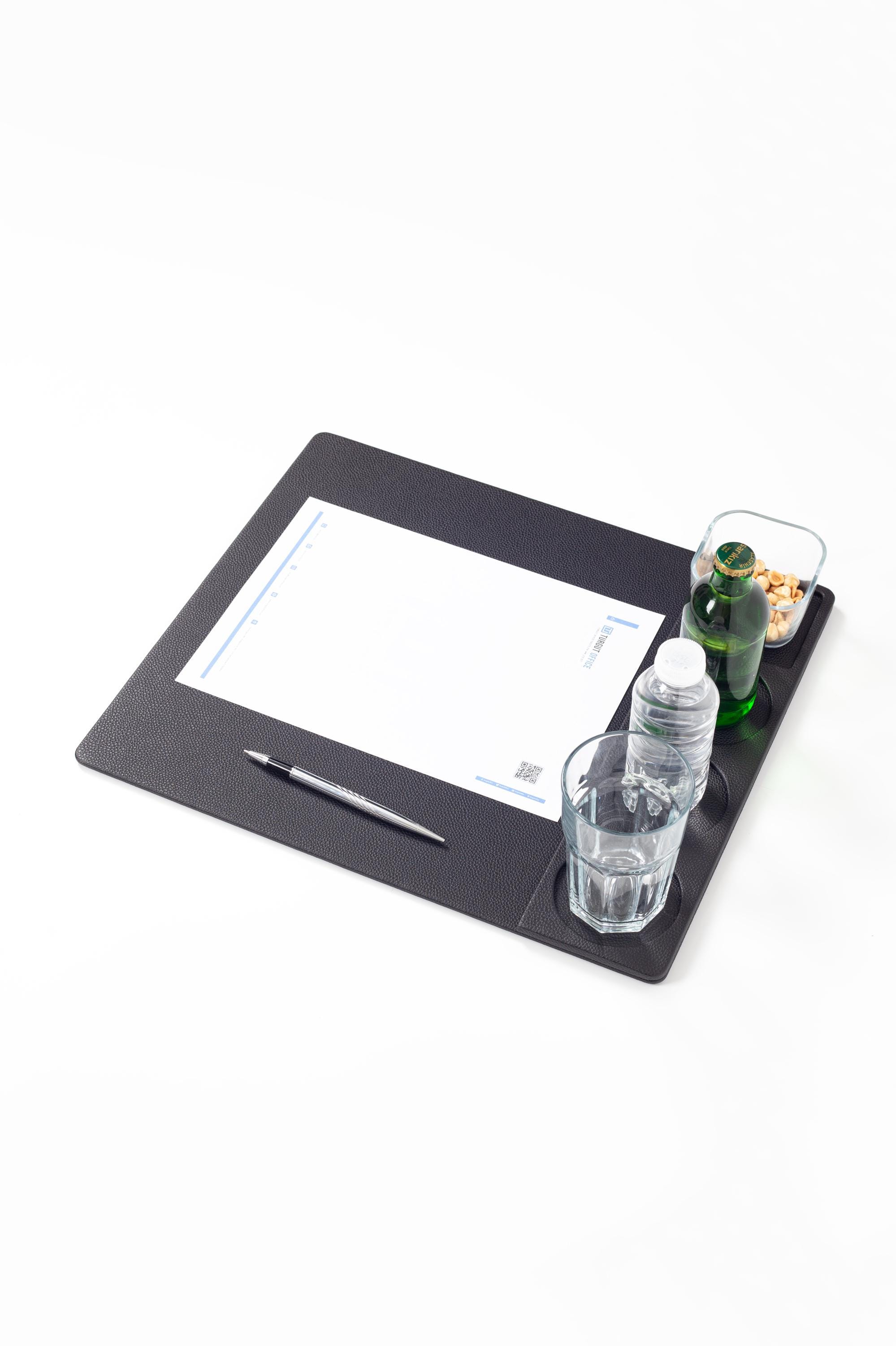 Black Leather Meeting Desk Pad: Conference Room Organizer (38x44 Cm) - Etsy
