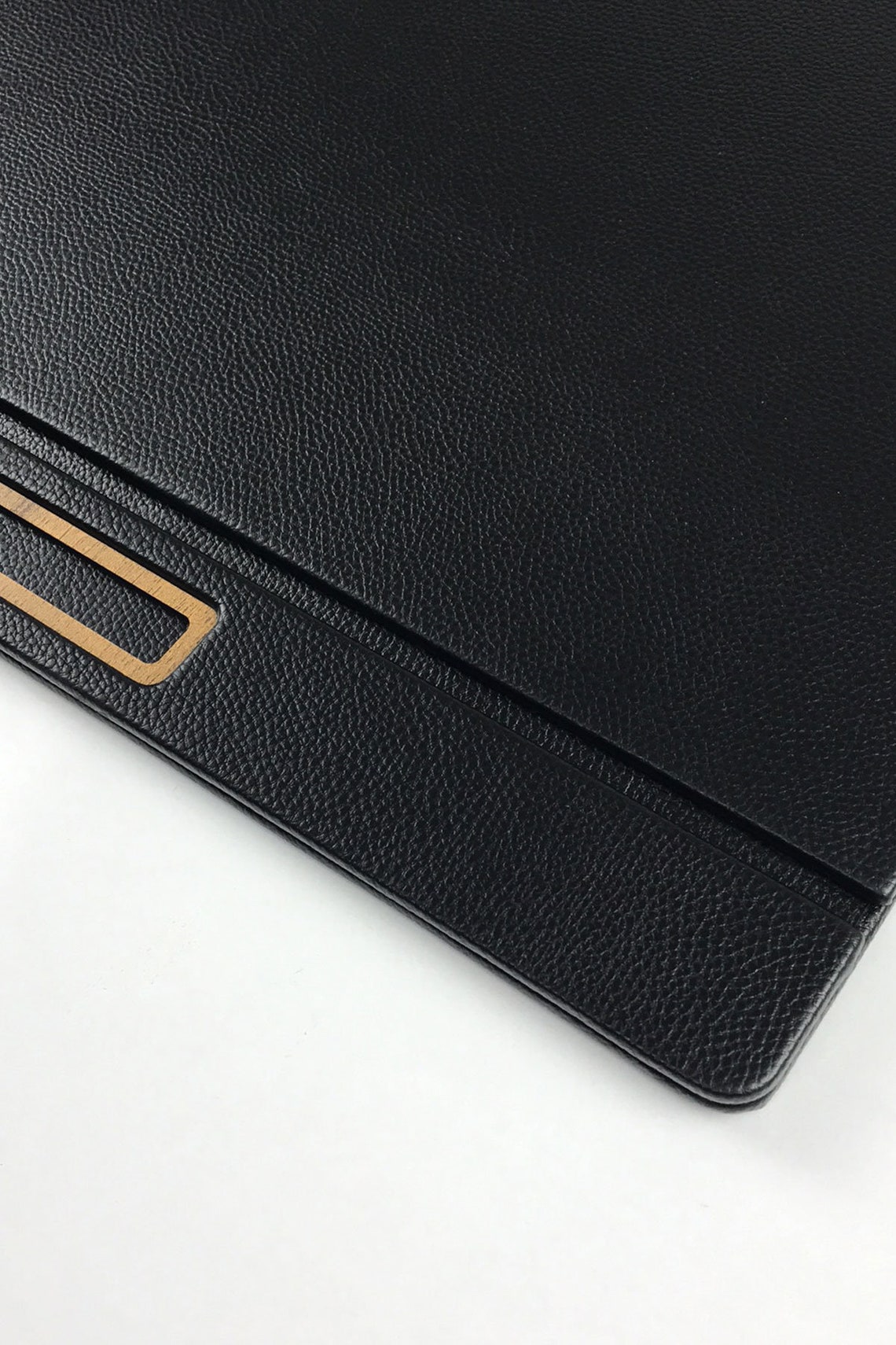 Desk Pad / Leather Desk Mat / Leather Cover Desk Pad With Wood | Etsy