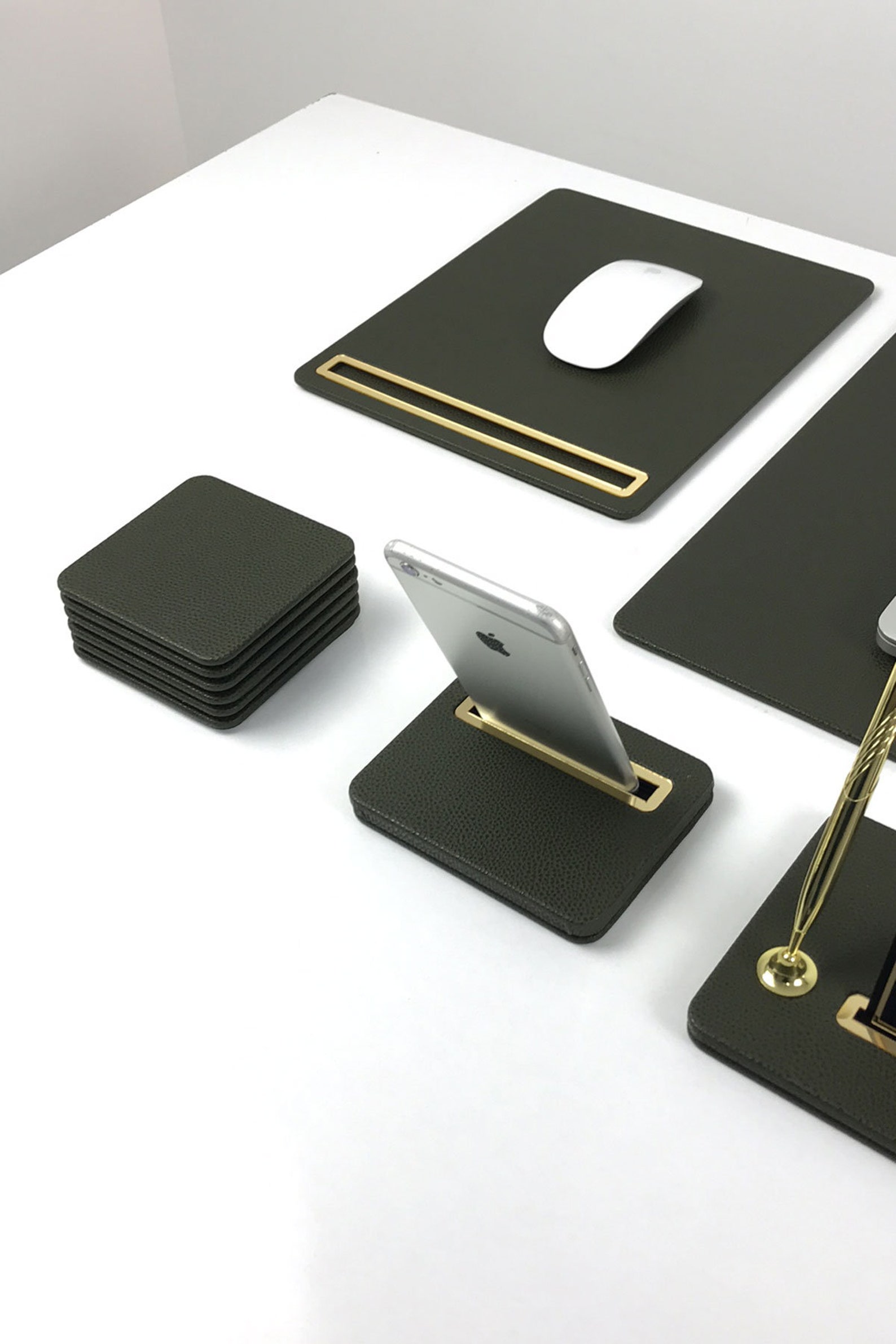 Leather Desk Set Desk Accessories Set Personalized Desk Set Office Desk ...