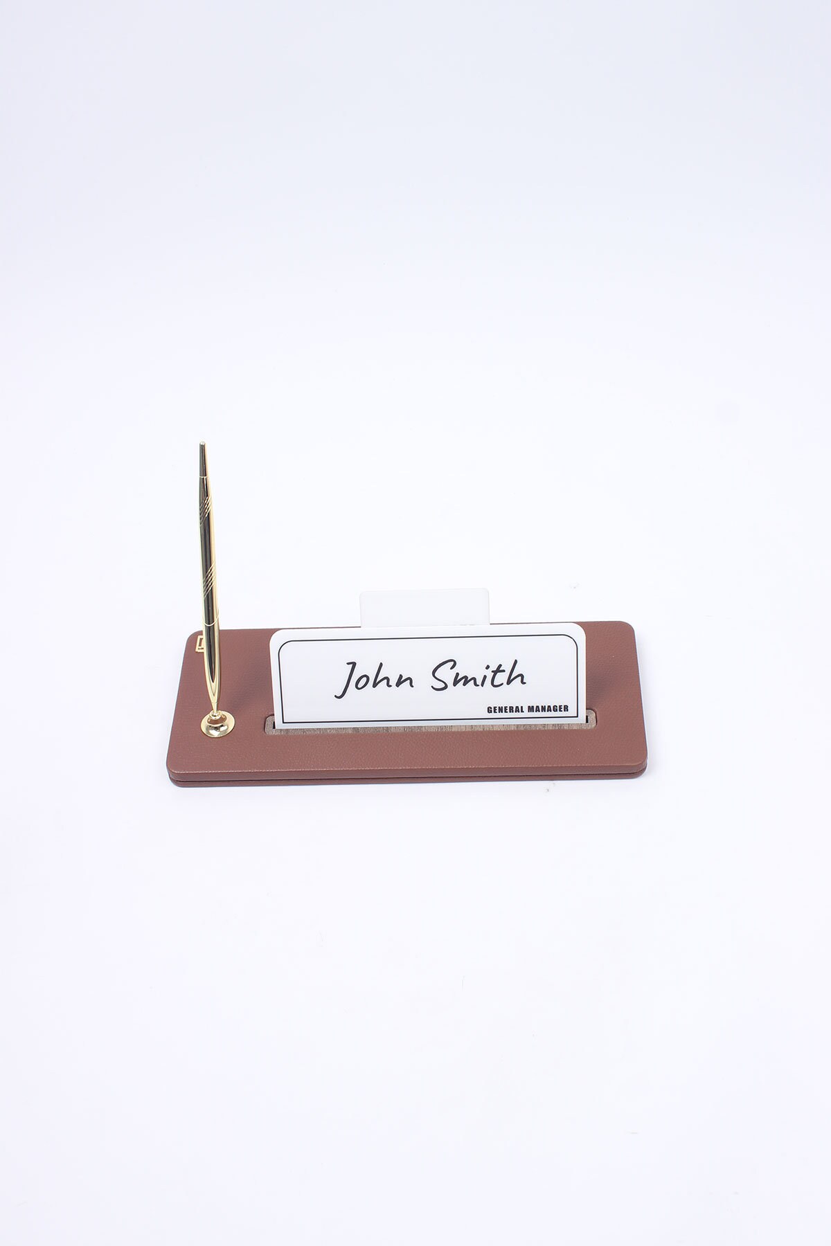 Desk Name Plate Leather Tan / Desk Name Accessories / - Etsy