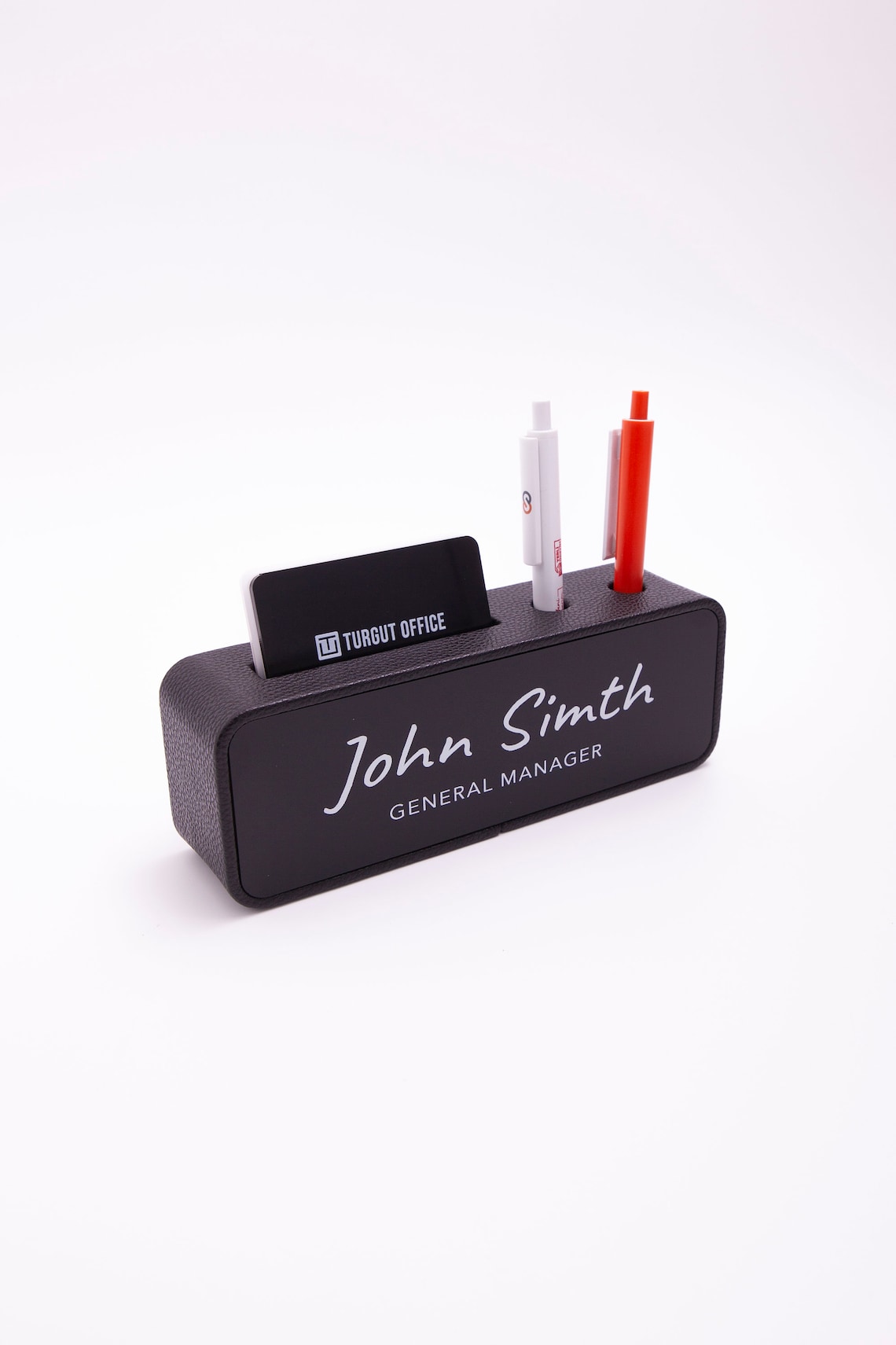 Executive Desk Name Plate, Personalized Leather Desk Name, Personalized ...