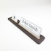 Leather Table Name Plate and Business Card Holder Black / Office Gift ...