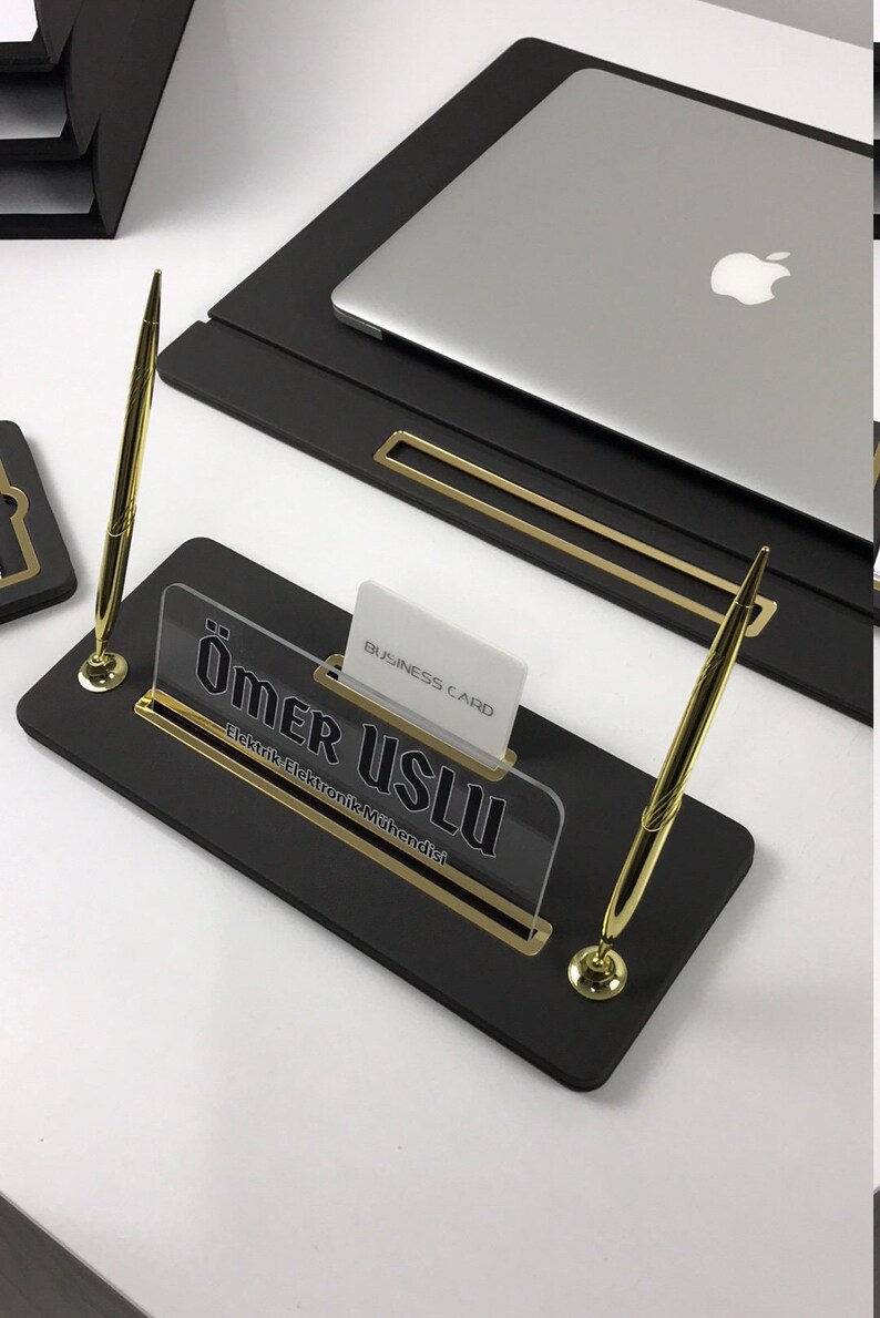 Leather Desk Set 10 Pieces Desk Accessories Set Personalized Desk Set ...