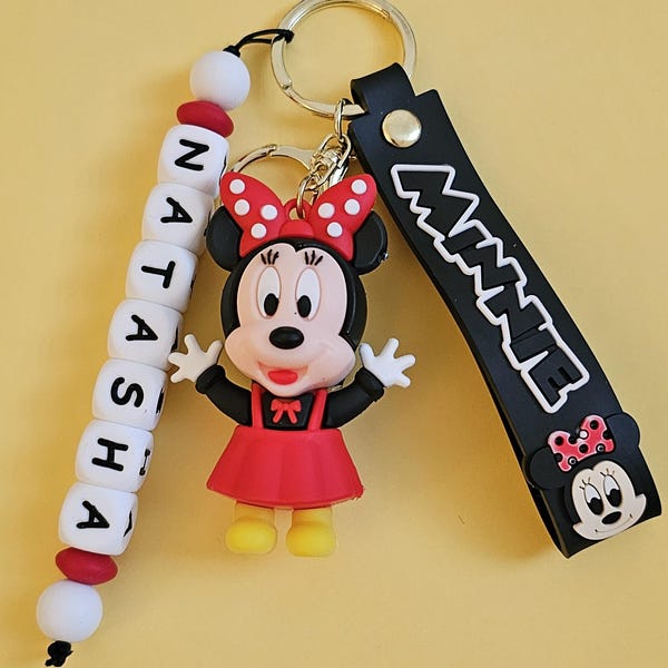 Mickey & Minnie Keychain - Etsy