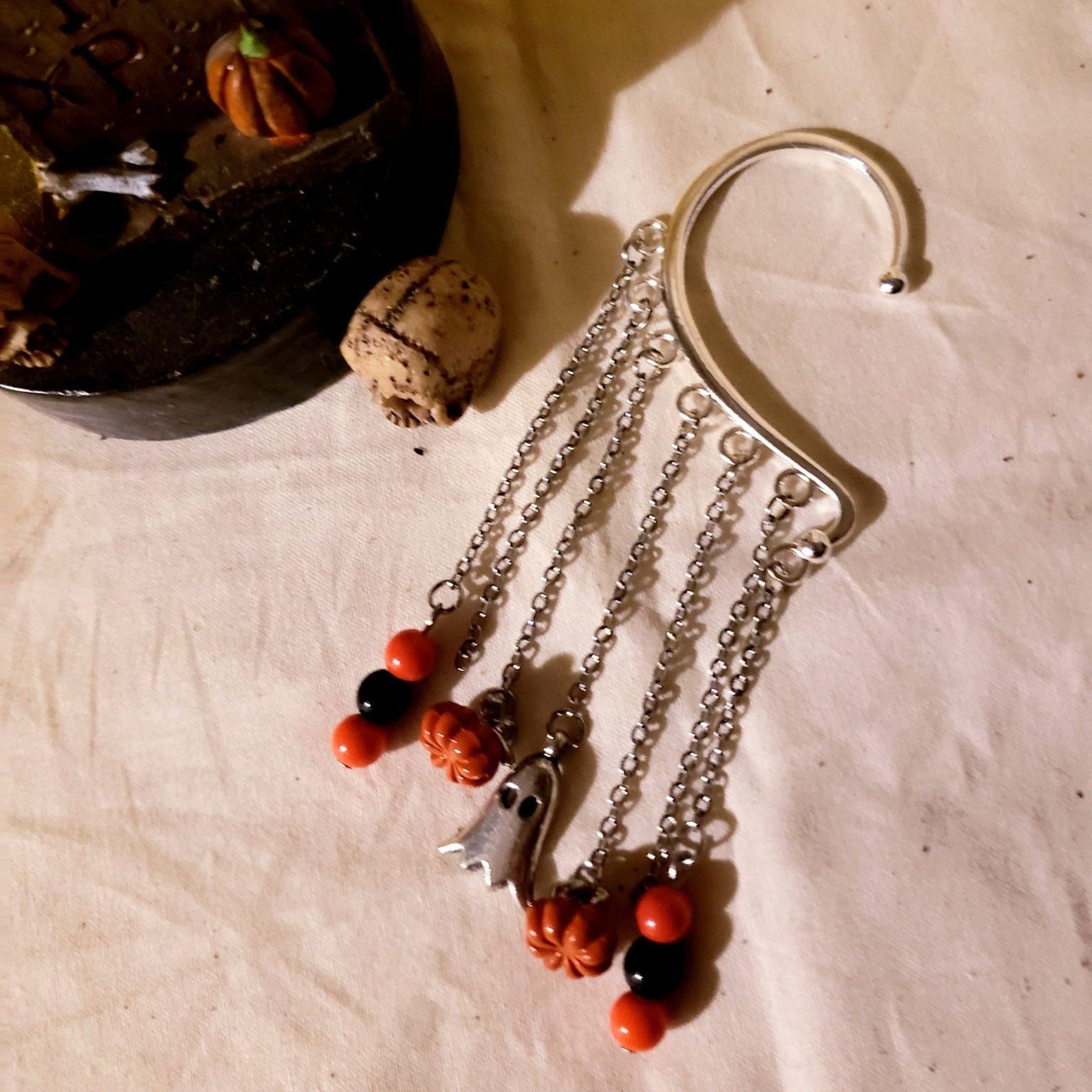 Pumpkin Ghost - Ear Cuff - Halloween - Etsy
