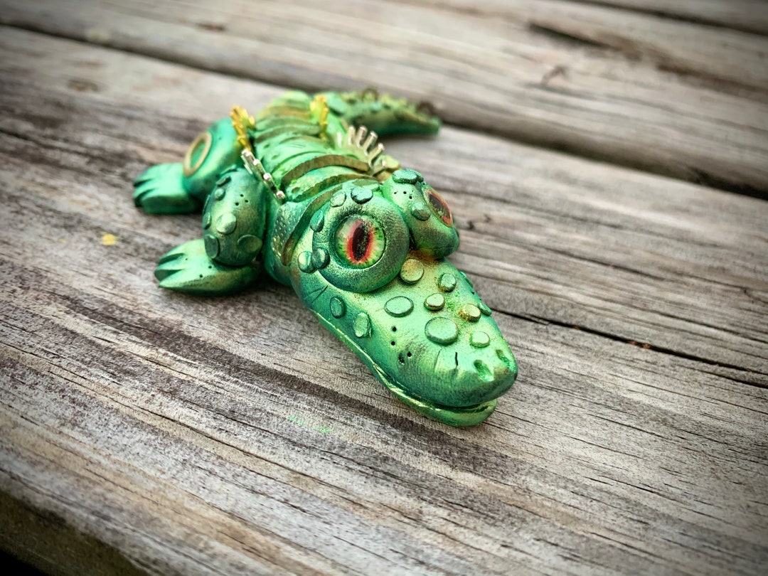 Grumpy Gator Bot Polymer Clay Sculpture - Etsy