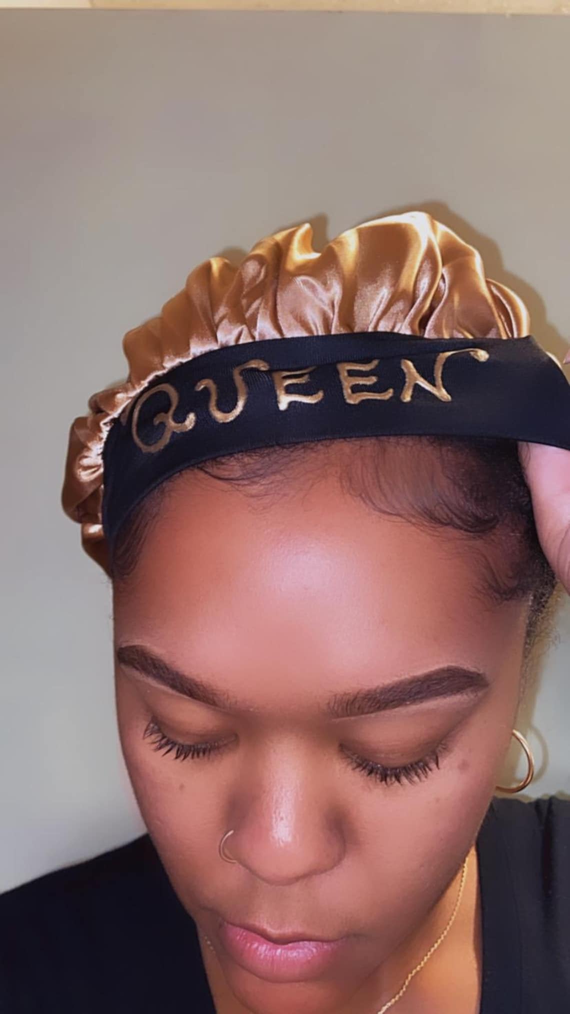 Queen Bonnets, Elegant Monogram Hair Bonnet, Satin ADULT Bonnet ...