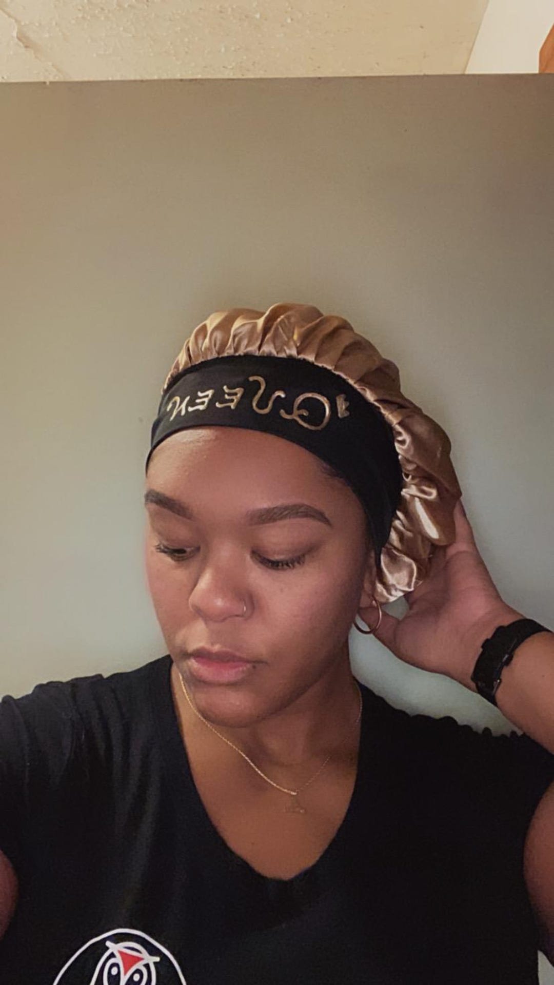 Queen Bonnets, Elegant Monogram Hair Bonnet, Satin ADULT Bonnet ...