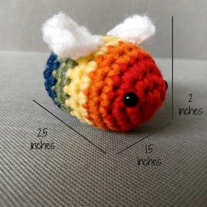 Mini Gay Pride Bee, Rainbow / LGBTQ Crochet Bumble Bee, Custom Pride ...