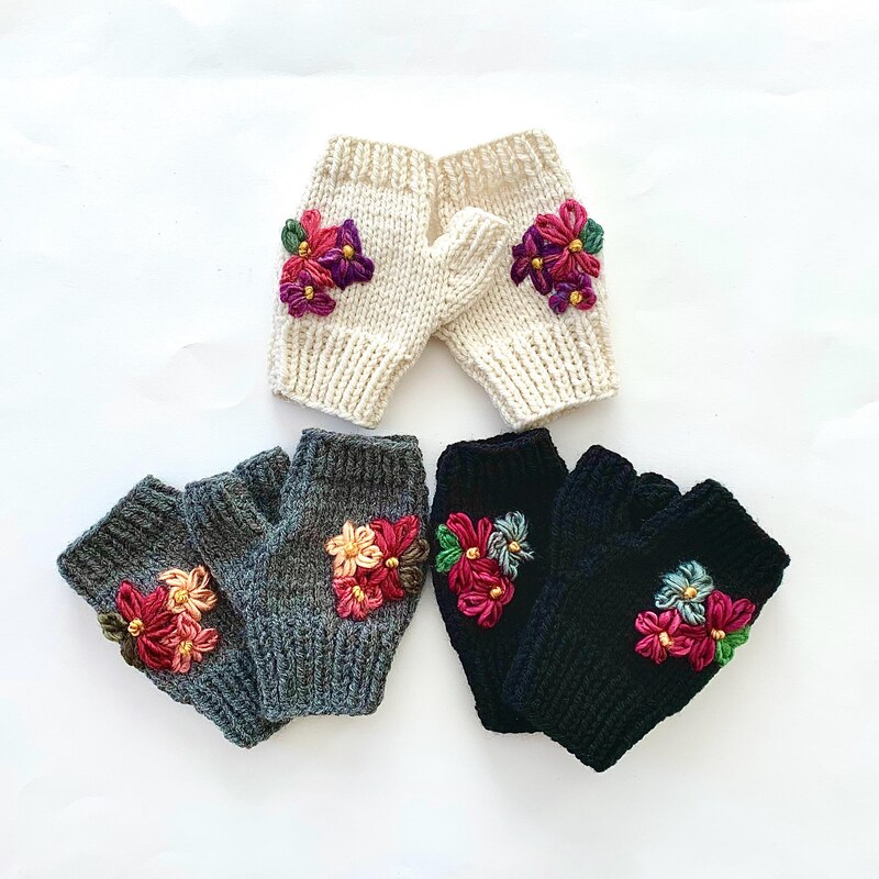 Embroidered Gloves - Etsy