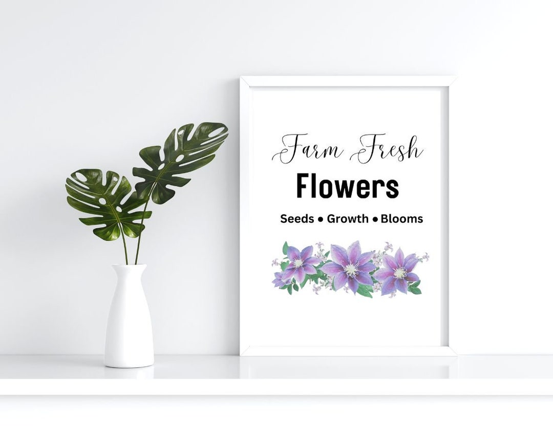 Farm Fresh Flower Sign - Etsy