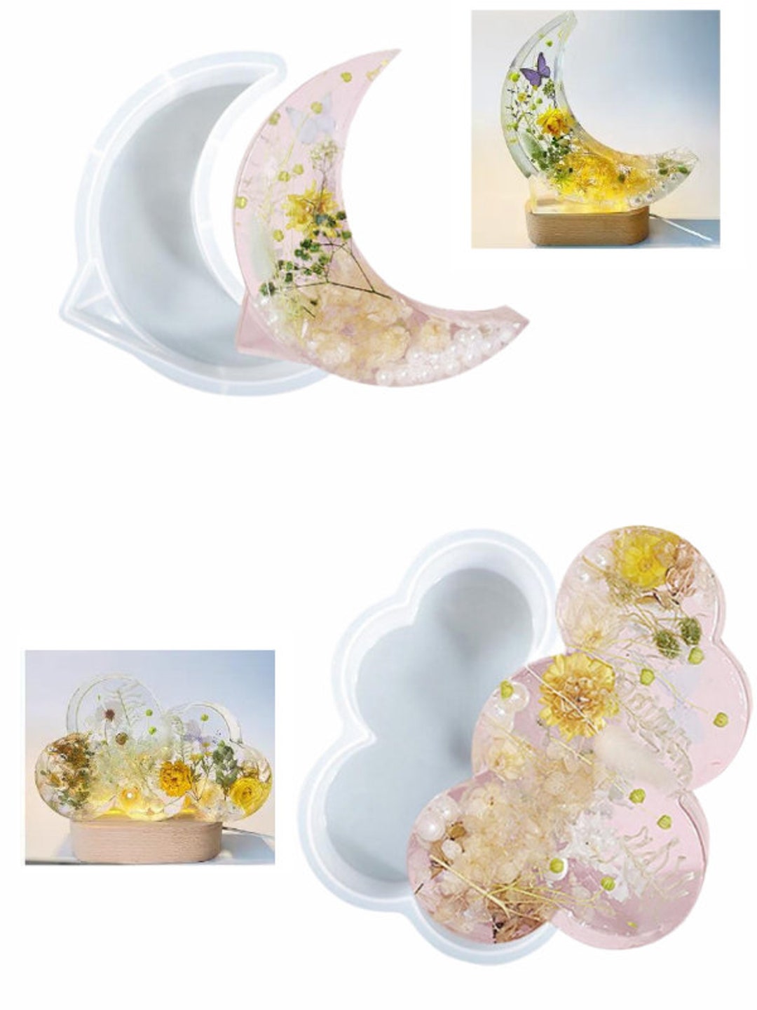 Resin Big Moon and Cloud Mold/epoxy Mold Dry Flowerdiy - Etsy