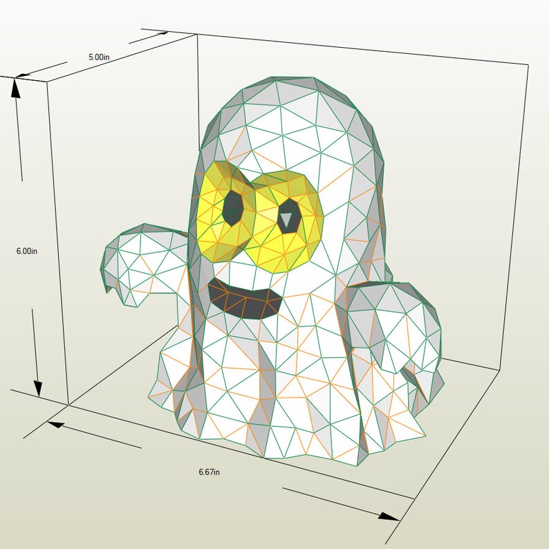 Cute Papercraft Ghost - Template - Etsy
