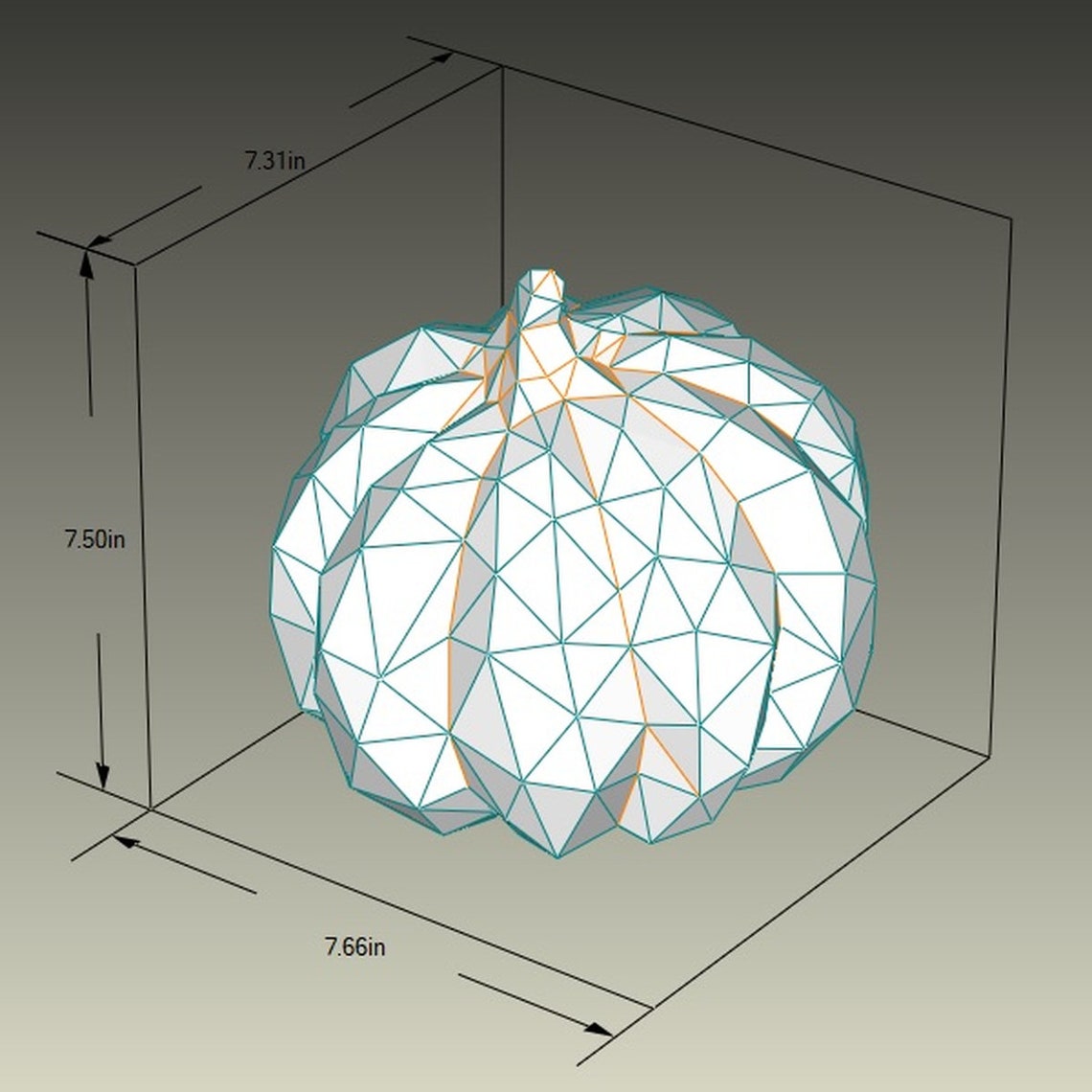 Low Poly 3D Papercraft Pumpkin Template - Etsy