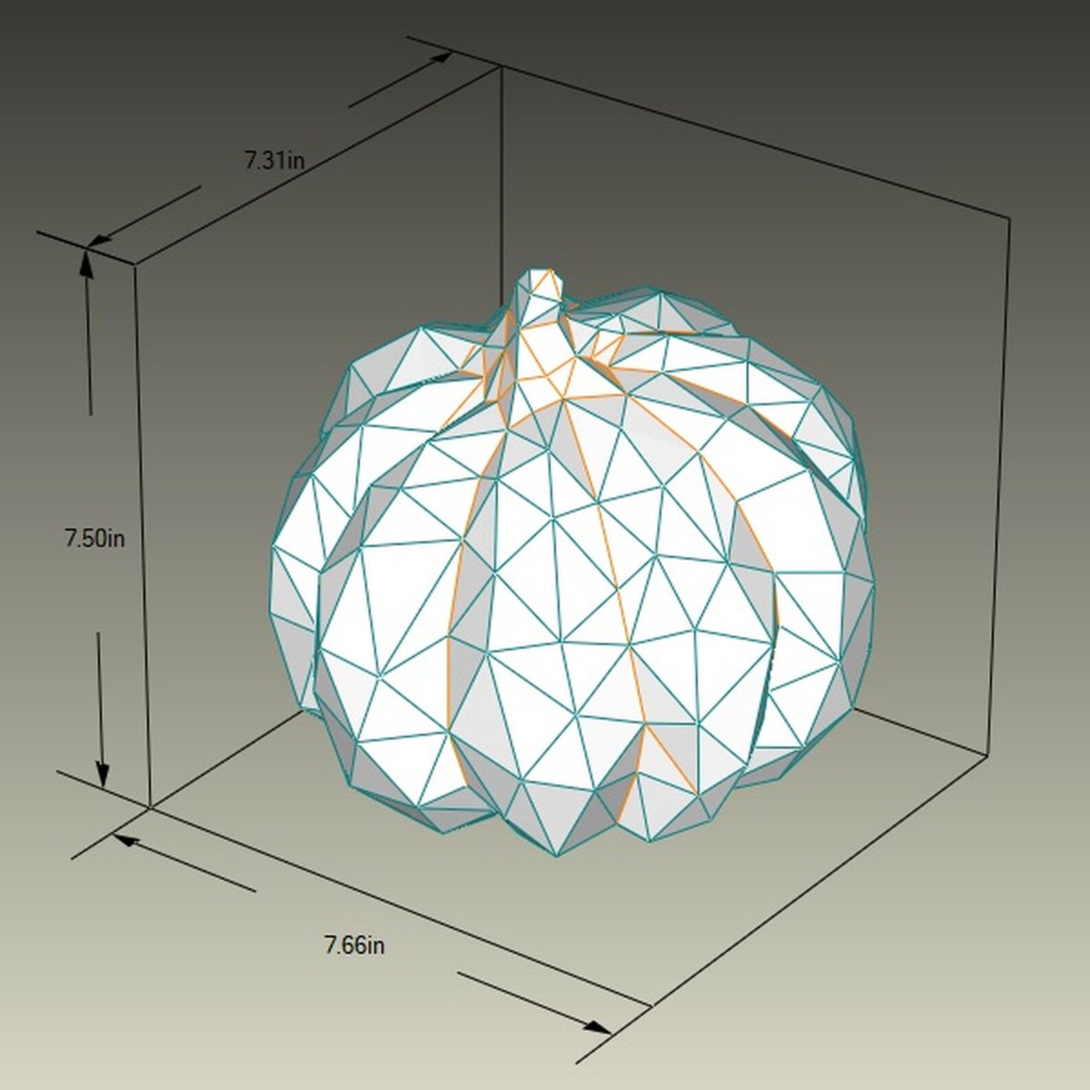 Low Poly 3D Papercraft Pumpkin Template - Etsy