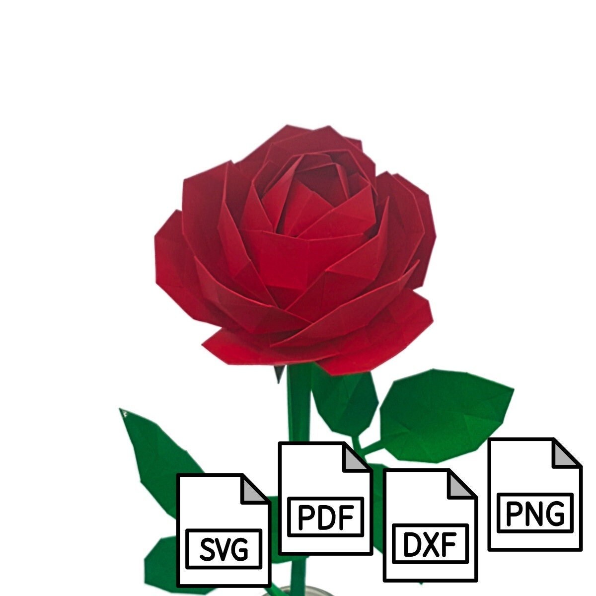 3D Papercraft Rose Template - Etsy