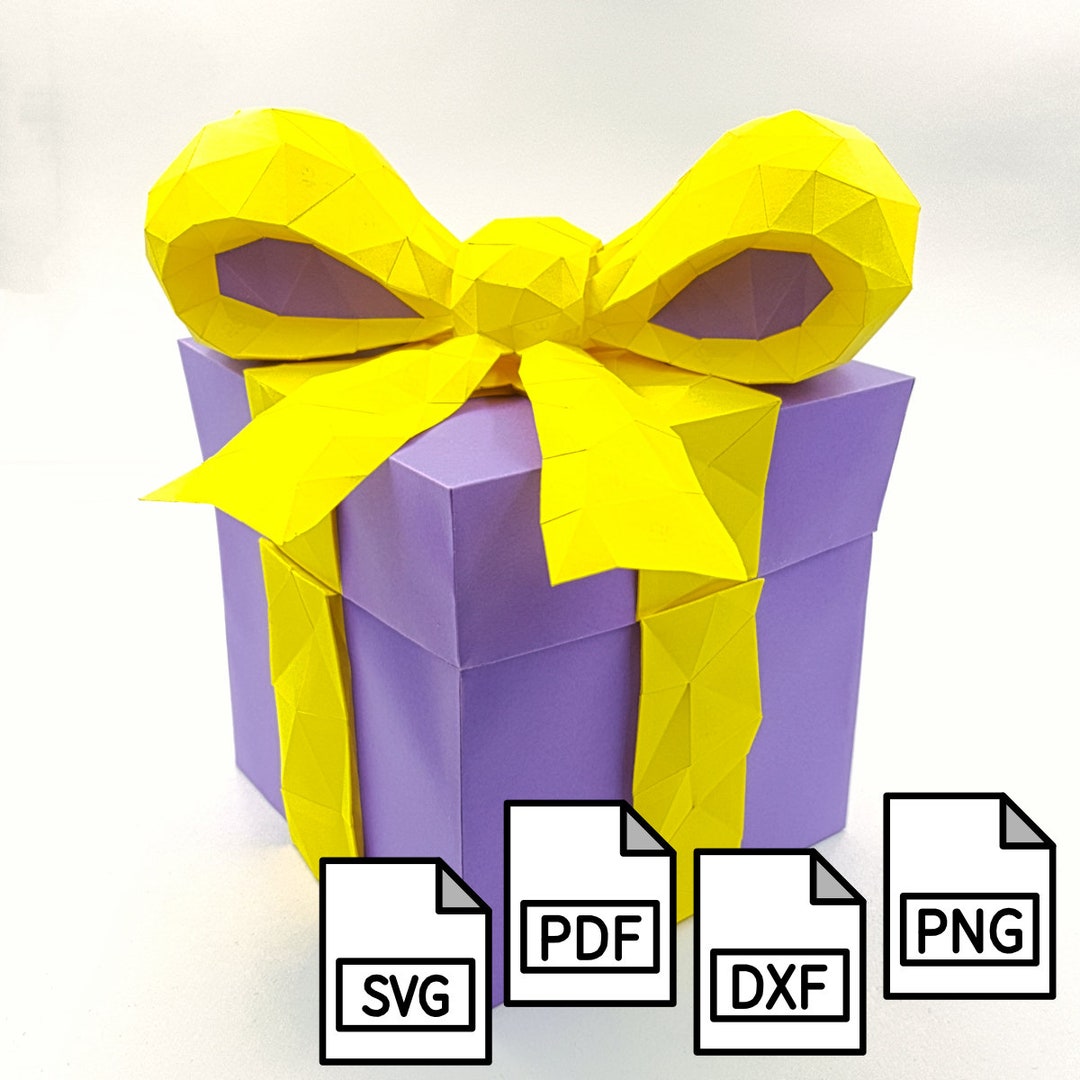 Papercraft Gift Box Template - Etsy