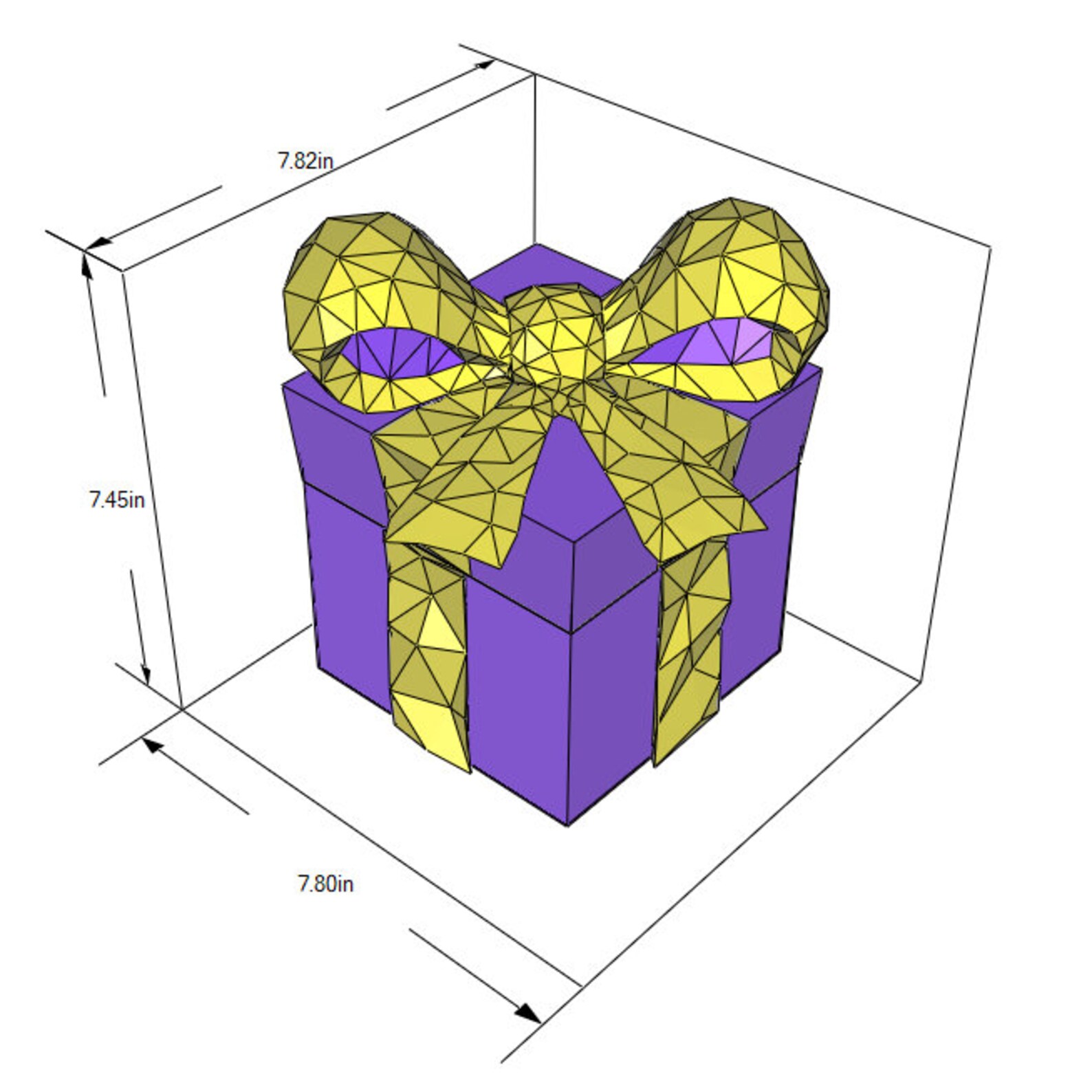 Papercraft Gift Box Template - Etsy