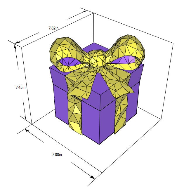 Papercraft Gift Box Template - Etsy