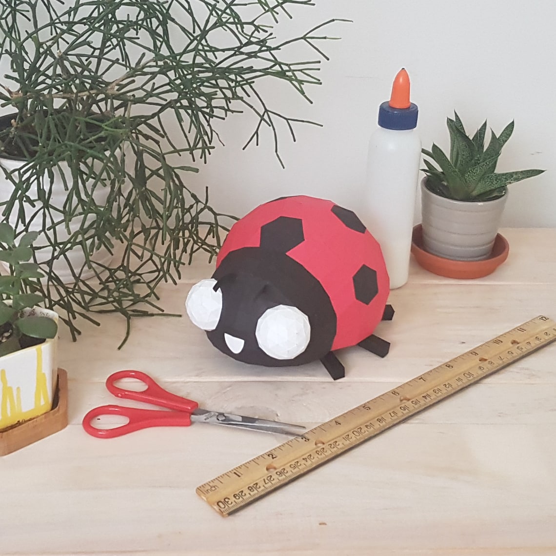 3D Ladybug Papercraft Template - Etsy Canada
