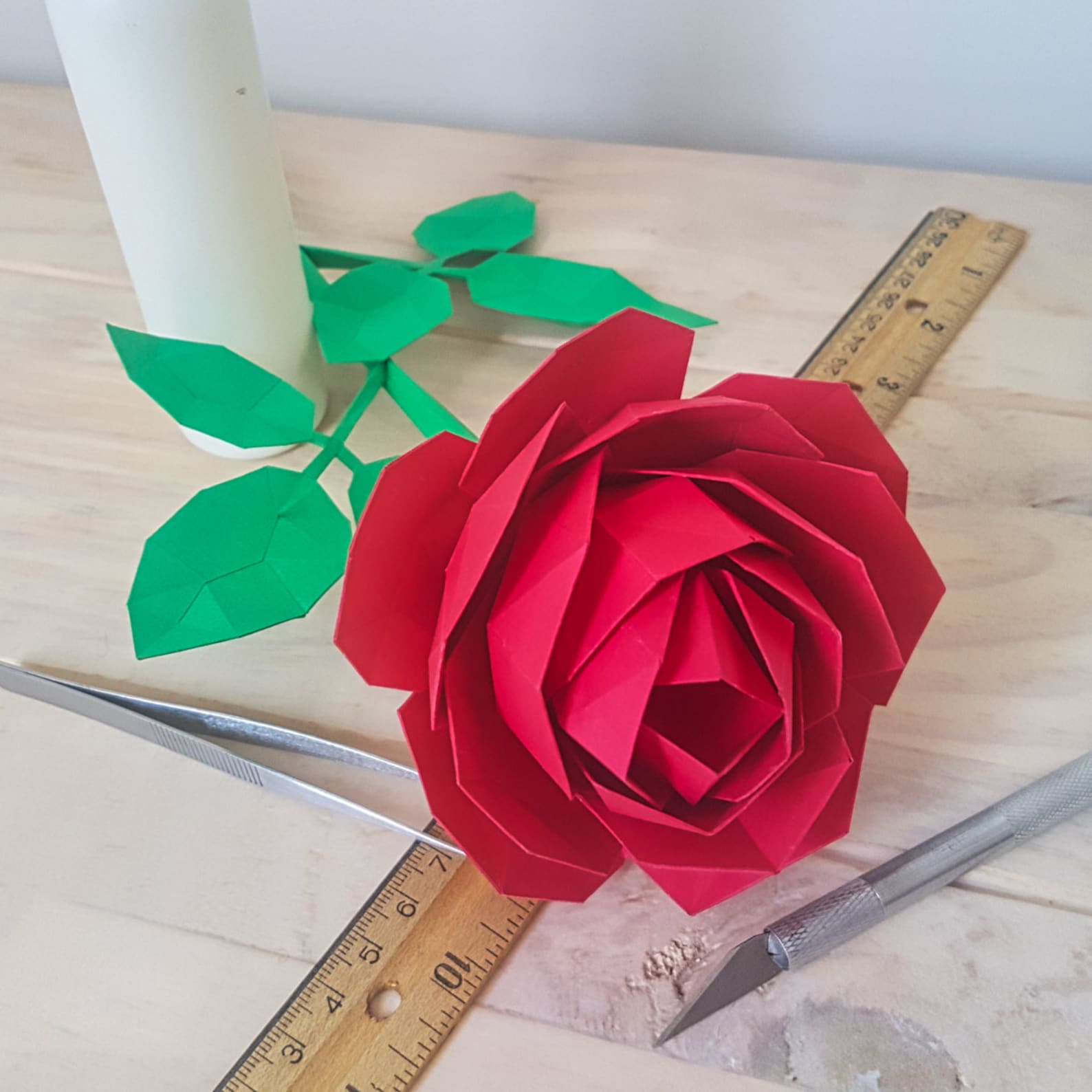 3D Papercraft Rose Template - Etsy Canada