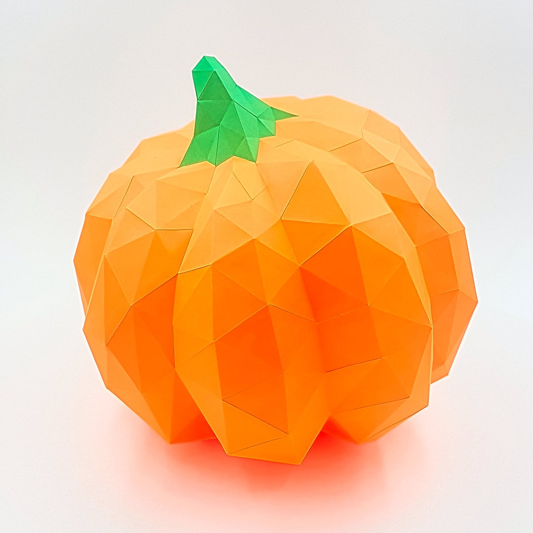 3D Low-poly Papercraft Pumpkin - Assembled Model - Etsy