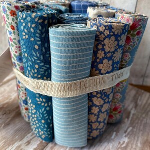 Tilda Buttons & Fat Eights Bundle, Tilda Fabric Summer Ocean Blues ...