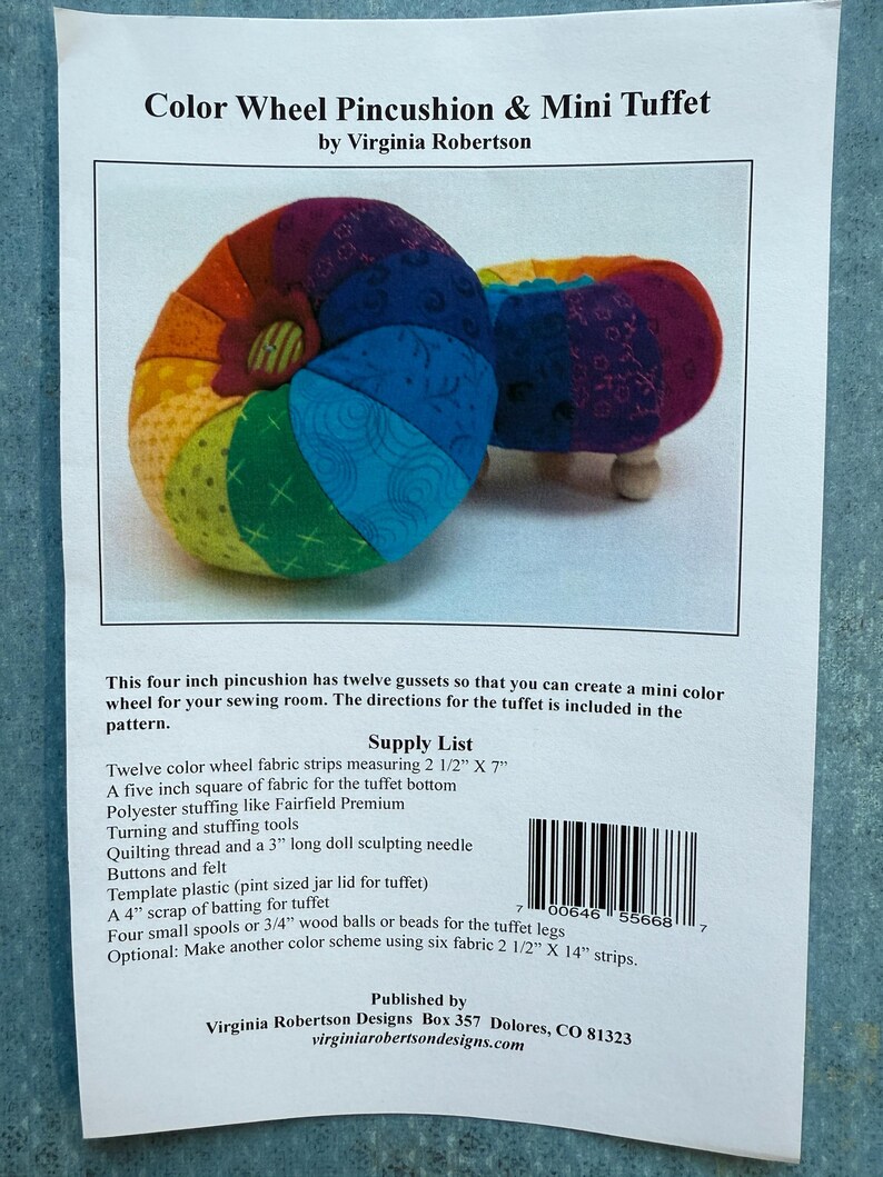 COLOR WHEEL Pincushion & Mini Tuffet Pattern, Use the Color Wheel or ...
