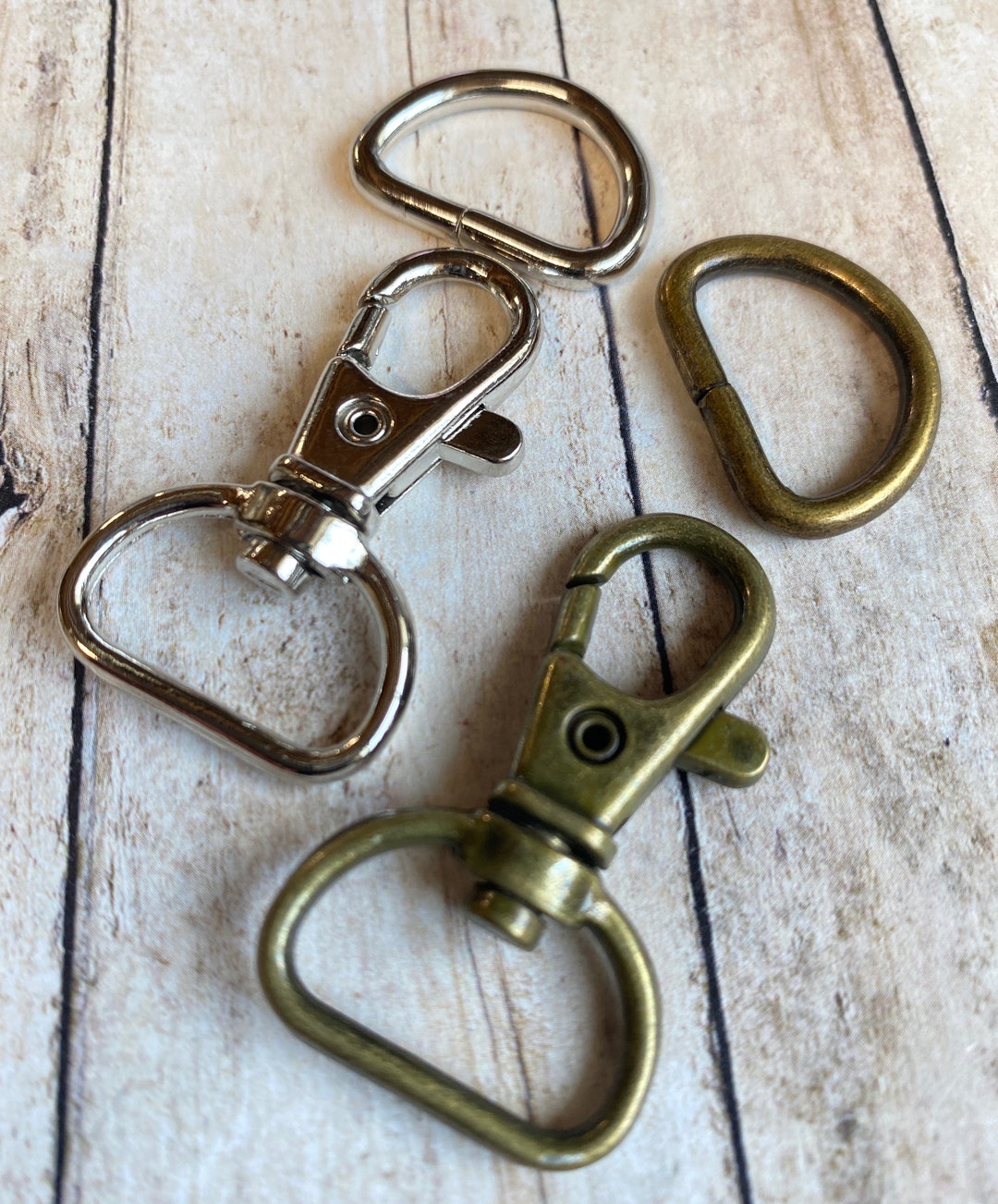 Swivel Toggle & D Ring, Ant Brass or Silver, .75 Inch Leather or Fabric ...