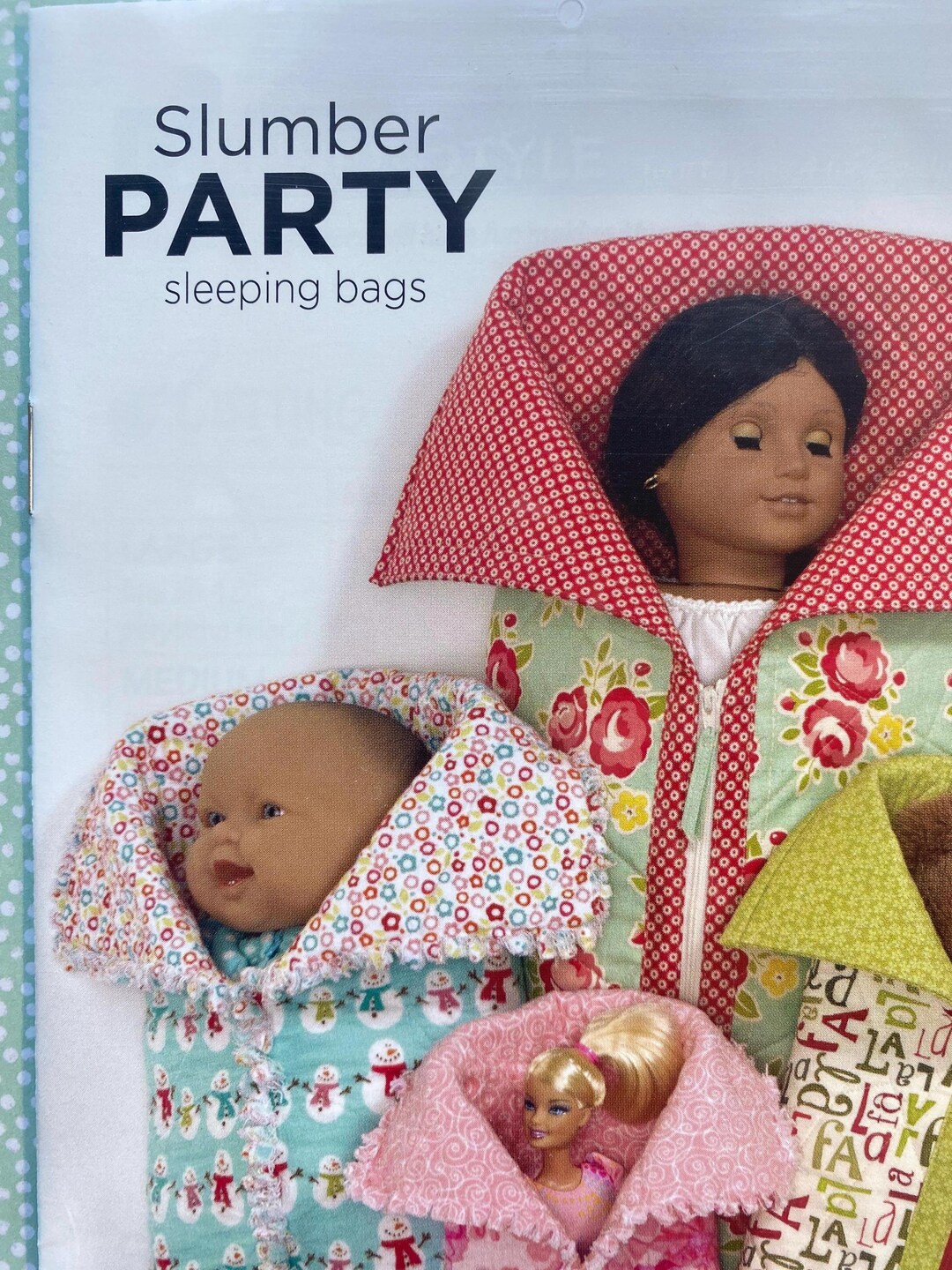 SLUMBER PARTY Pattern, Doll Sleeping Bag Pattern 3 Sizes, Fits 18 ...