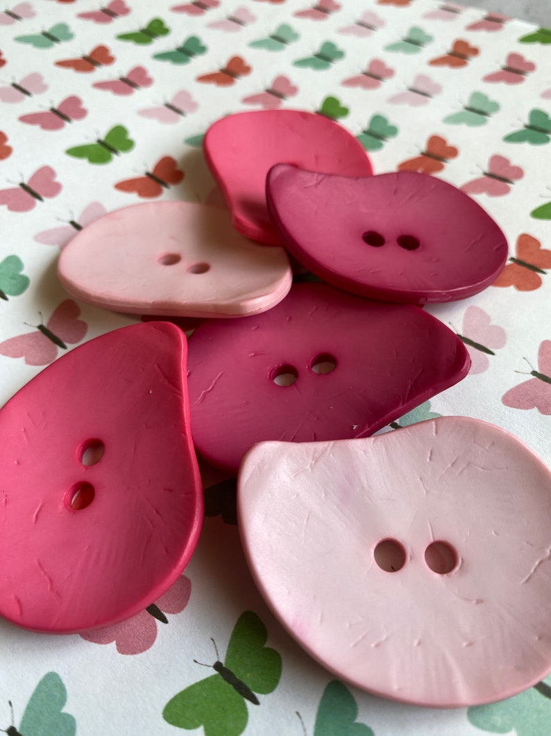 DARK PINK Paisley Dill Button, Polyamide Button, Extra Large Teardrop ...