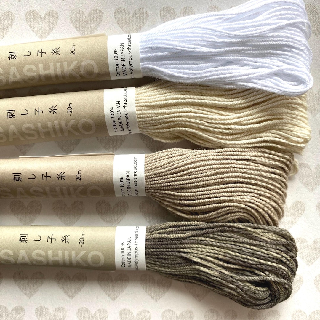 Olympus Sashiko Thread in Basic Colors, 20 Meters per Skein, Four Color ...